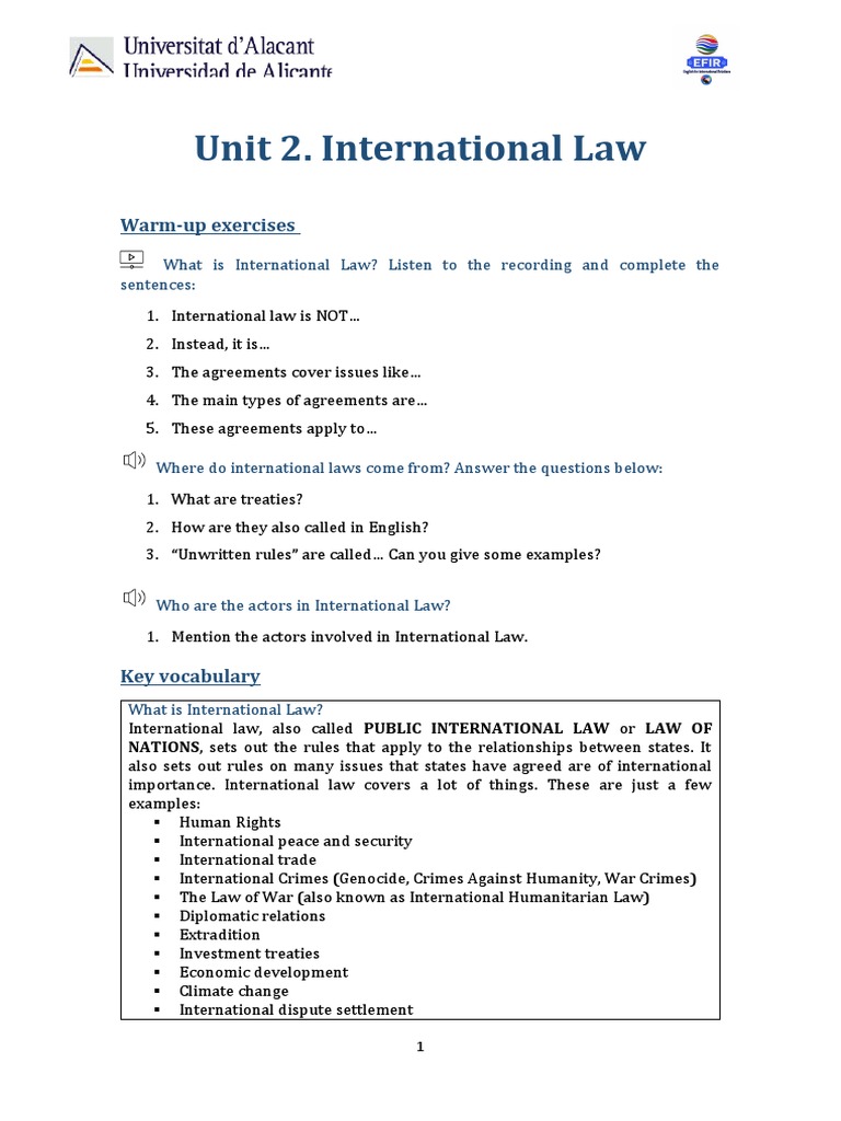 Intro to International Law Basics | PDF | Treaty | Extradition
