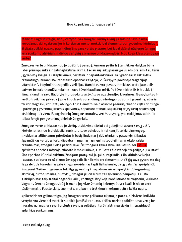 Samprotavimo rašinys | PDF