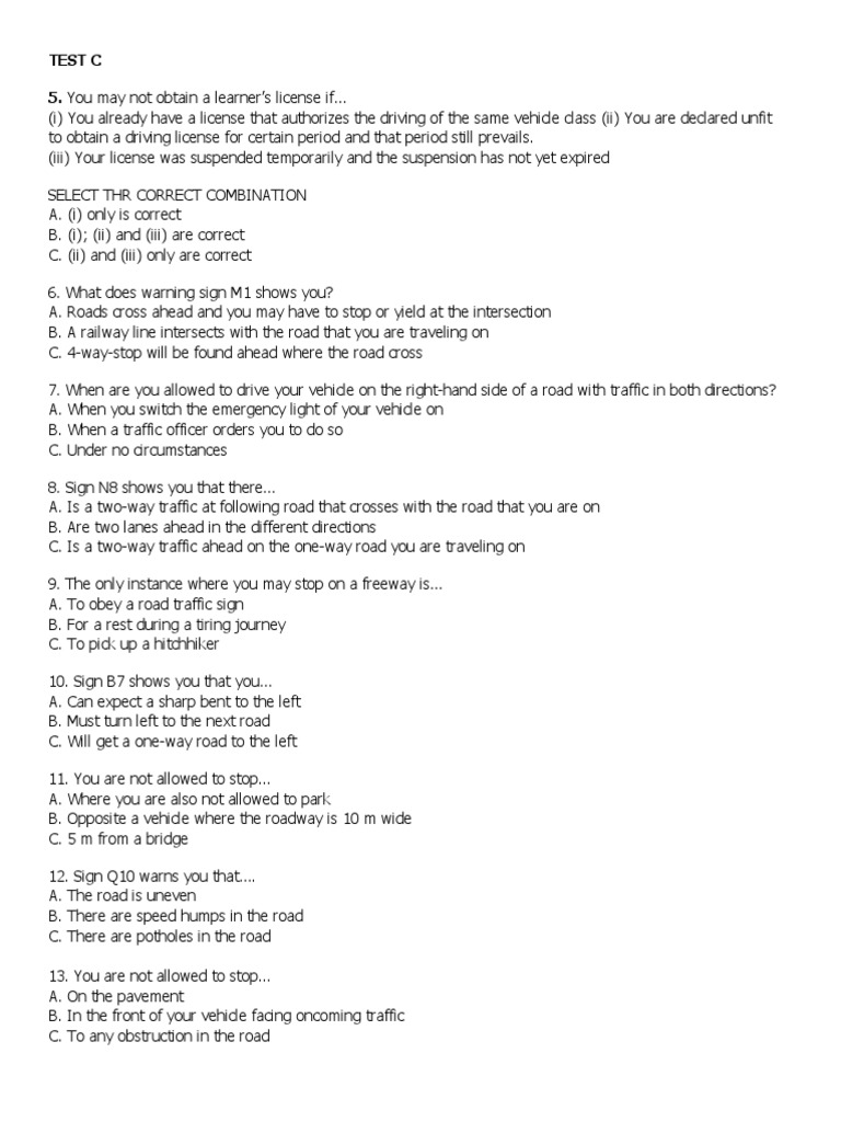 learner-s-test-c-pdf-traffic-road