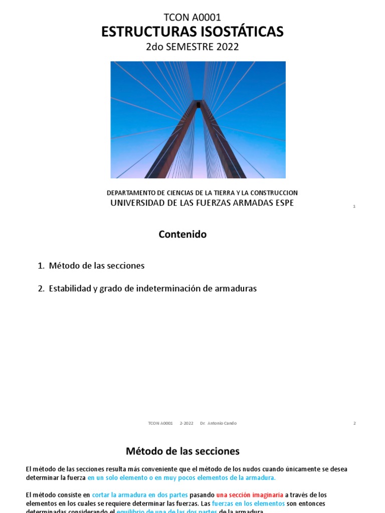 Clase 3 Estructuras Isostaticas Parcial 2 | PDF | Braguero | Ingeniería mecánica