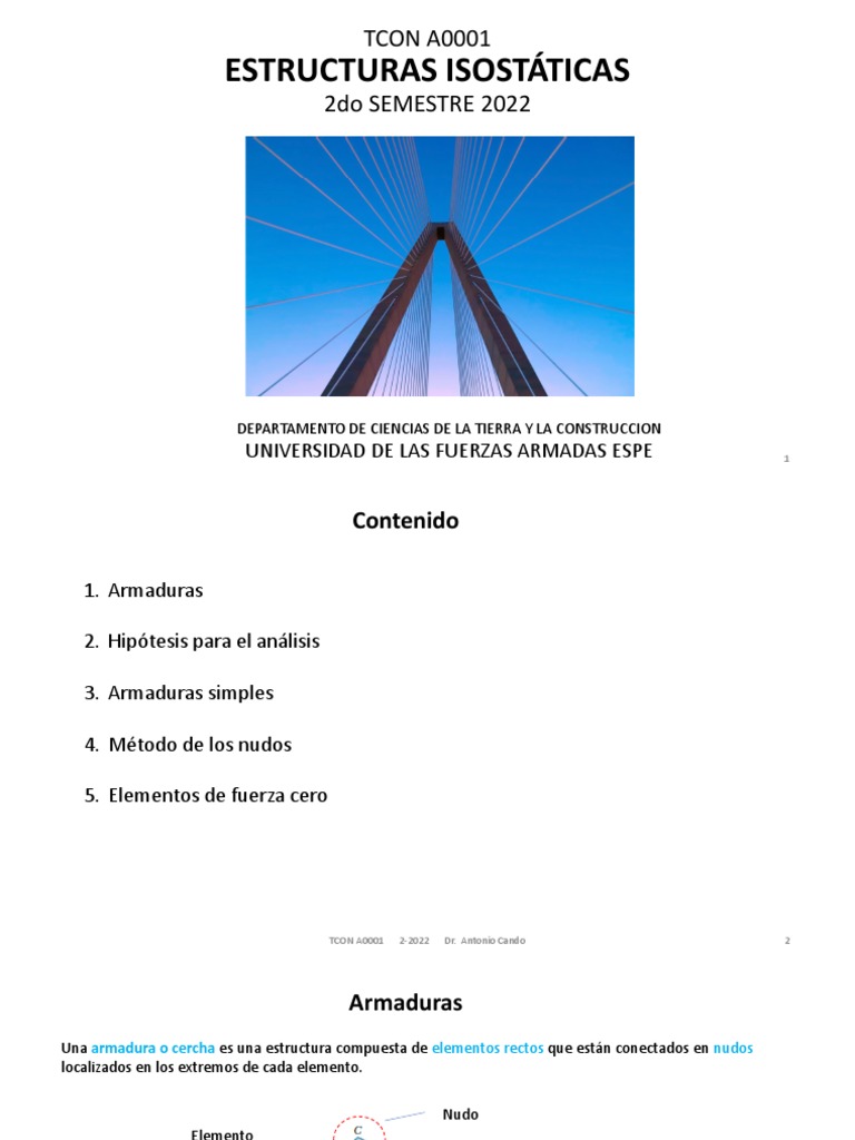 Clase 2 Estructuras Isostaticas Parcial 2 | PDF | Braguero | Ingeniero civil