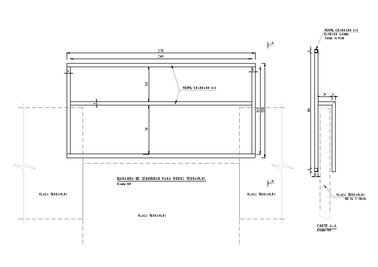 Plano Baranda Seguridad Terraplus para 14 y 18cm | PDF