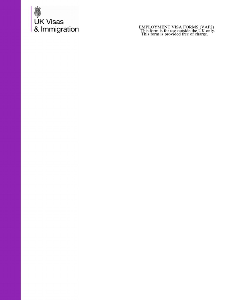 Uk Employment Visa Forms (Vaf2) | PDF | Travel Visa | Justice