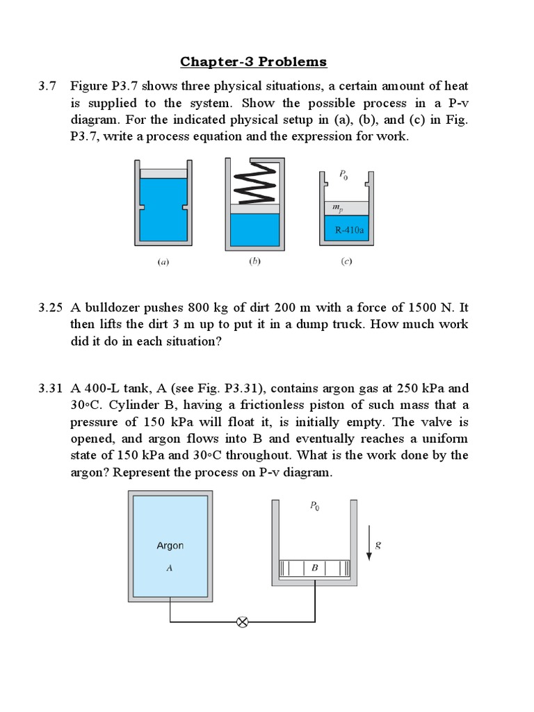 Tutorial Problems-Ch 3 | PDF | Pressure | Heat