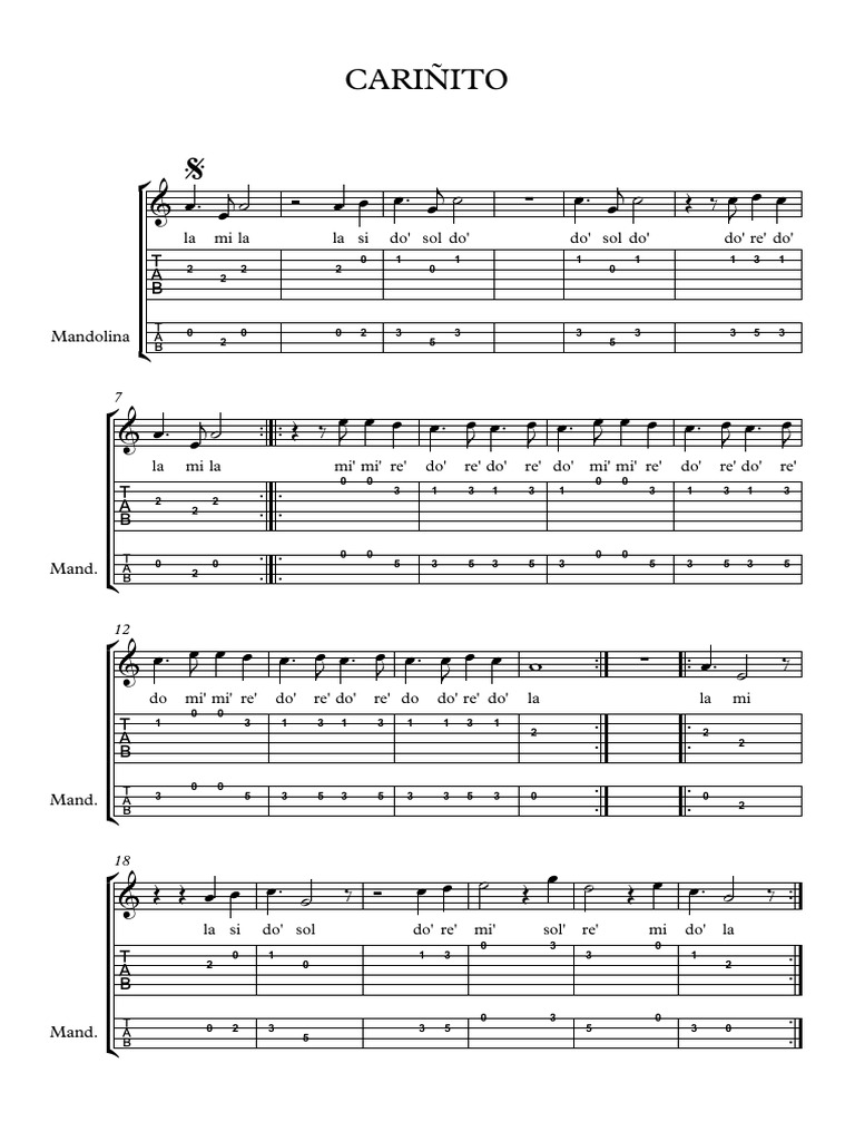 CARIÑITO - GUITARRA - Partitura Completa | PDF