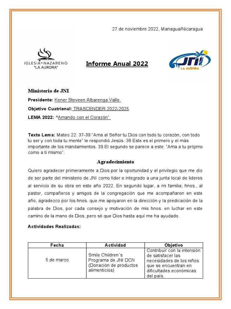 Informe Anual 2022 JNI | PDF