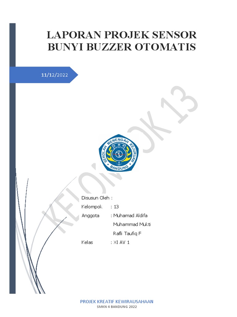 Laporan Projek Sensor Bunyi Buzzer Otomatis | PDF