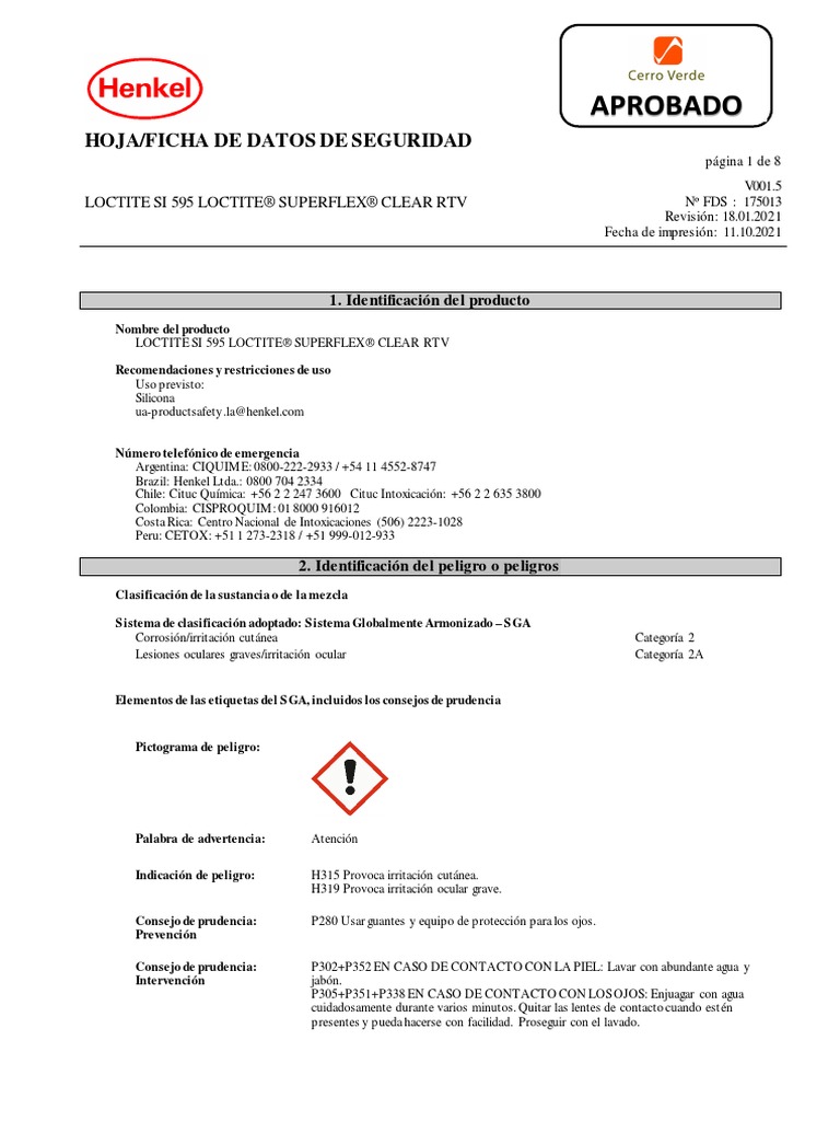Loctite Si 595 Loctite Superflex Clear RTV - Henkel - FDS | PDF ...
