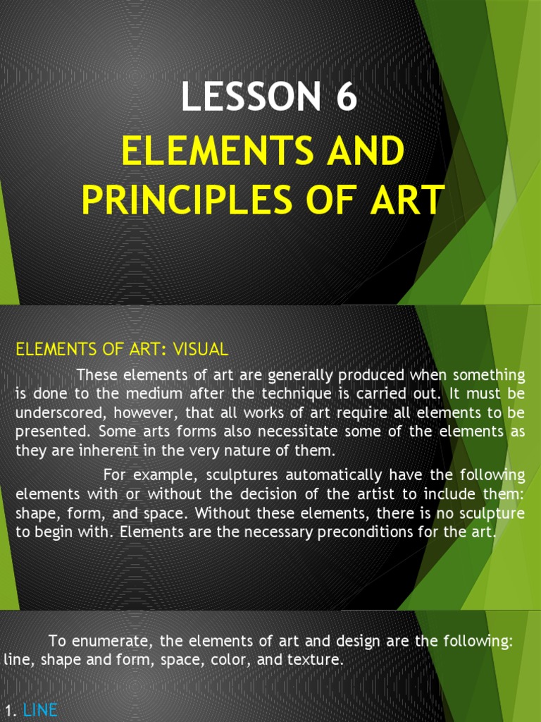Lesson 6 Elements and Principles of Art | PDF | Composition (Visual Arts) | Color