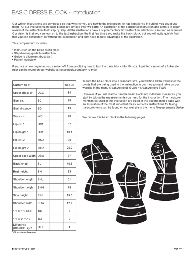 Basic Dress Block | Download Free PDF | Seam (Sewing)