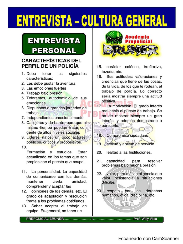Entrevista Personal - Cultura General-Comprimido | PDF