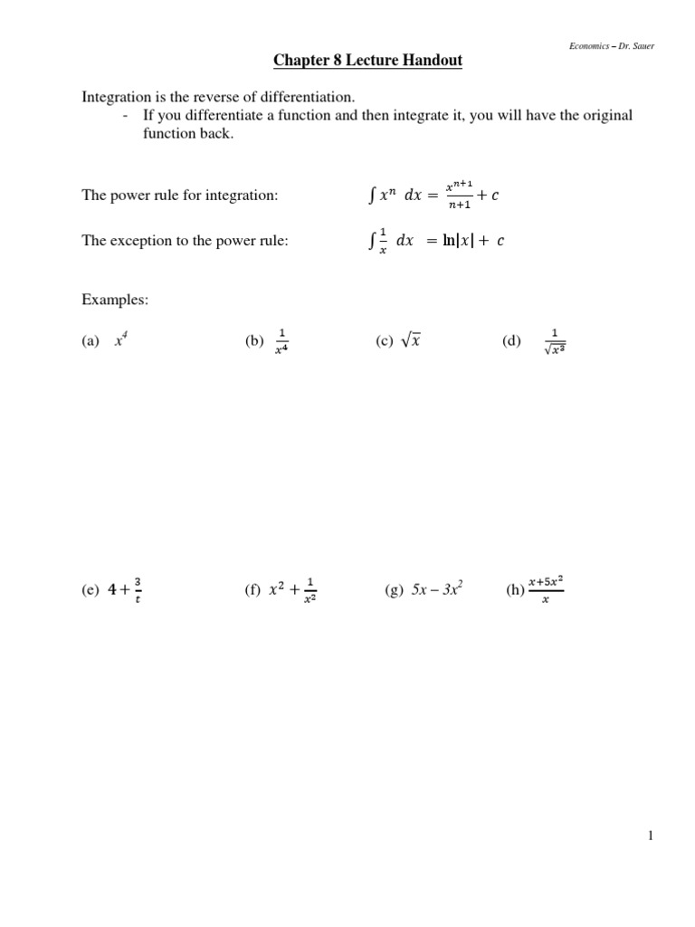 Chapter 8 Lecture Handout: Economics - Dr. Sauer | PDF | Teaching ...