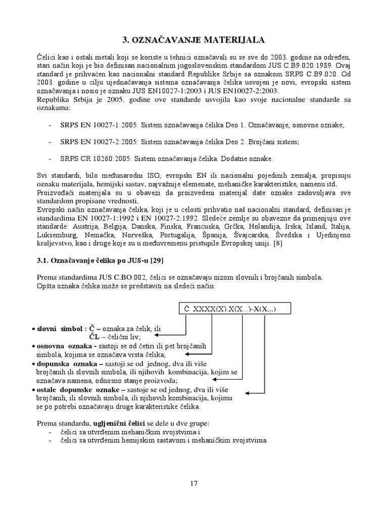 3 Oznacavanje Materijala | PDF