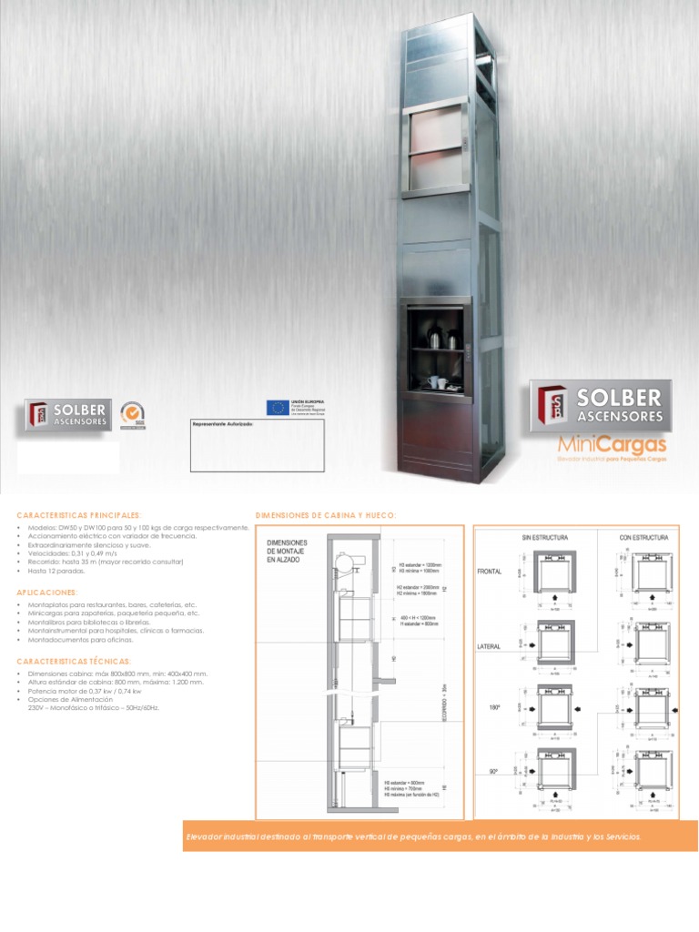 Minicargas Montaplatos Solber | PDF | Tecnologías automotrices | Tecnología de vehículos