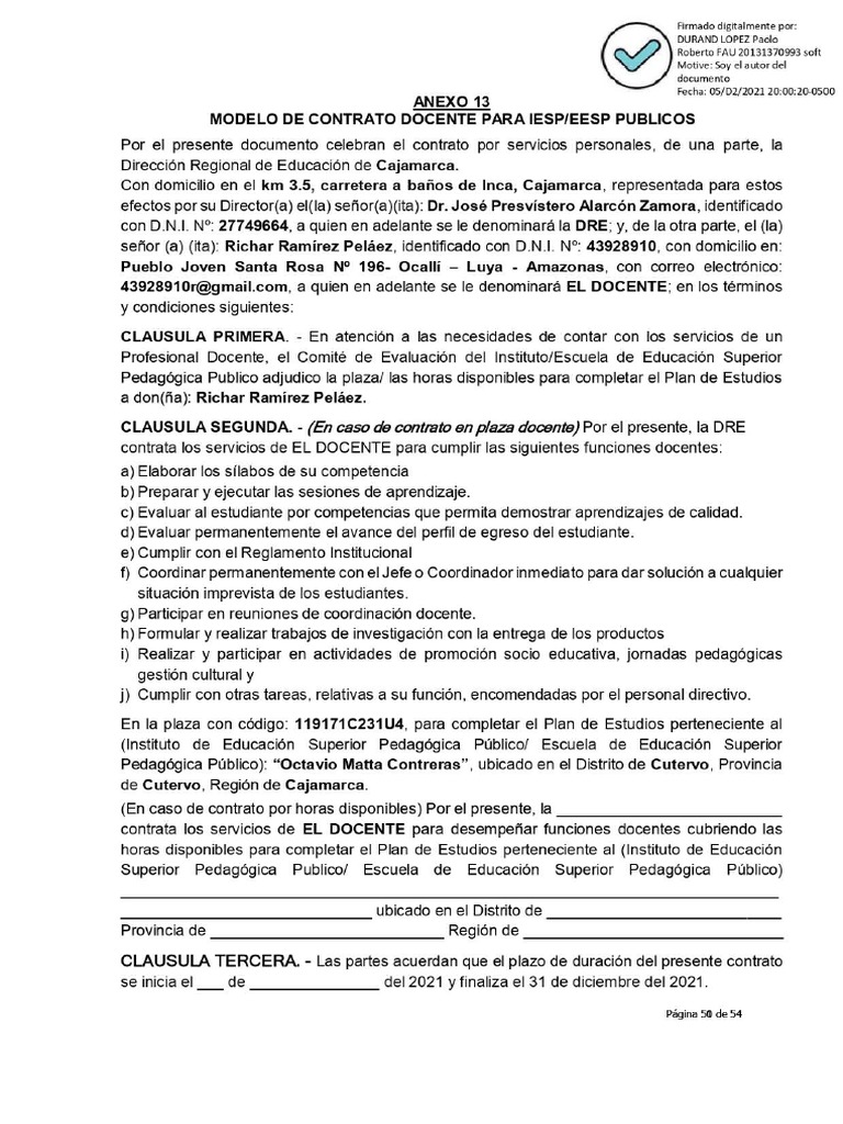 Contrato Firmado | PDF