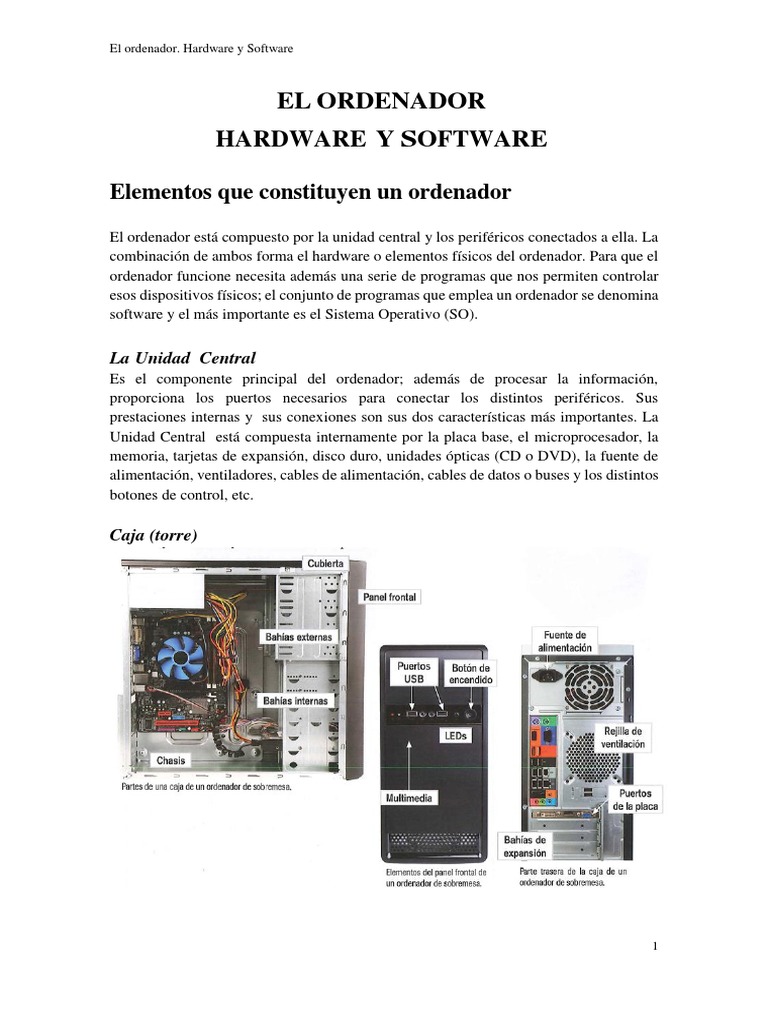 Unidad 2 Hardware y Software | PDF | Hardware de la computadora | Periférico