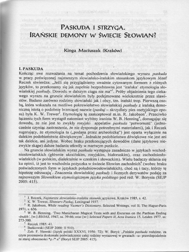 Paskuda I Strzyga Iranskie Demony W Swie | PDF