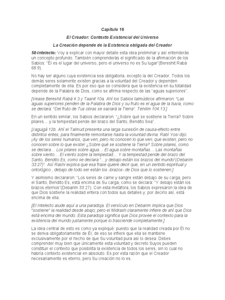 Capítulo 16 El Creador Contexto Existencial Del Universo | PDF ...