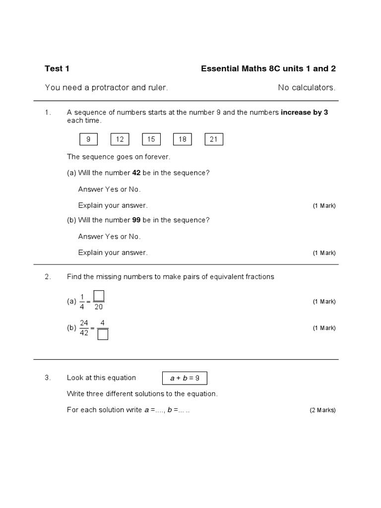 Essential Maths 8C Practice Questions | PDF | Area | Geometry