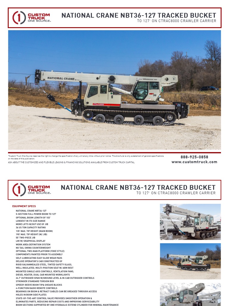 National Crane NBT36 127 Tracked Bucket | PDF | Crane (Machine) | Vehicles