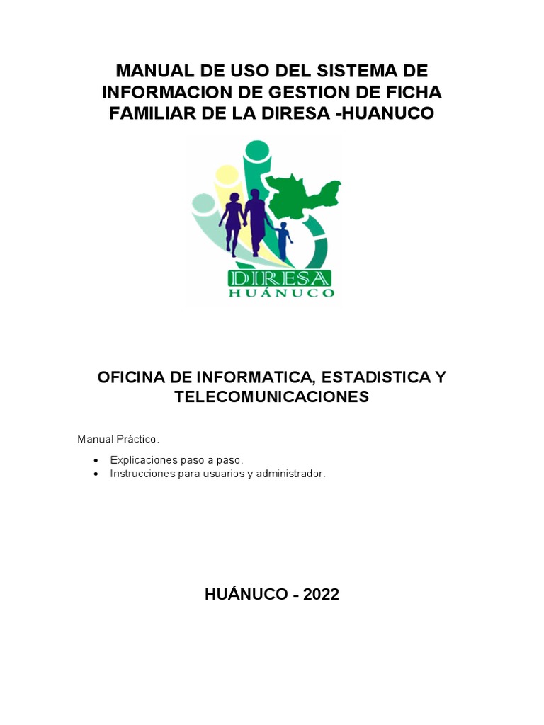 Manual de Uso Del Sistema de Informacion de Gestion de Ficha Familiar de La Diresa | PDF ...