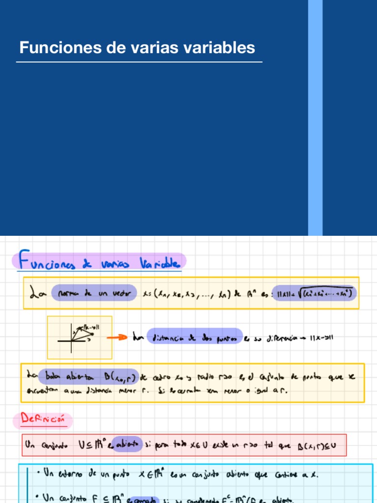 Funciones de Varias Variables | Descargar gratis PDF | Conceptos matemáticos | Análisis matemático