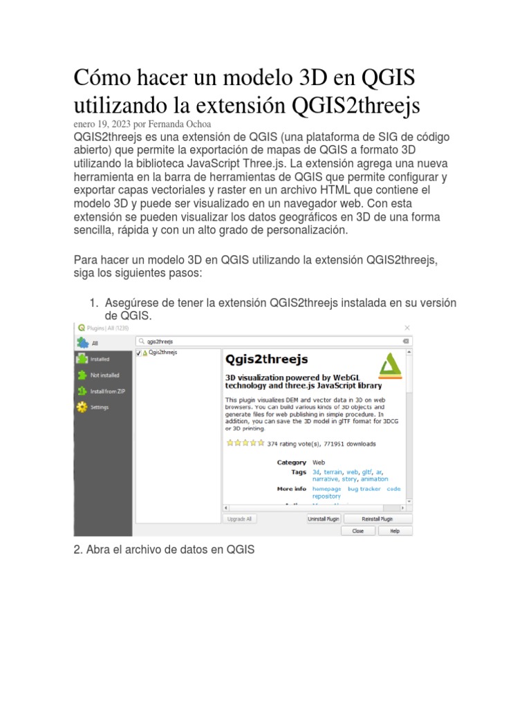 06 Cómo Hacer Un Modelo 3d En Qgis Utilizando La Extensión Qgis2threejs