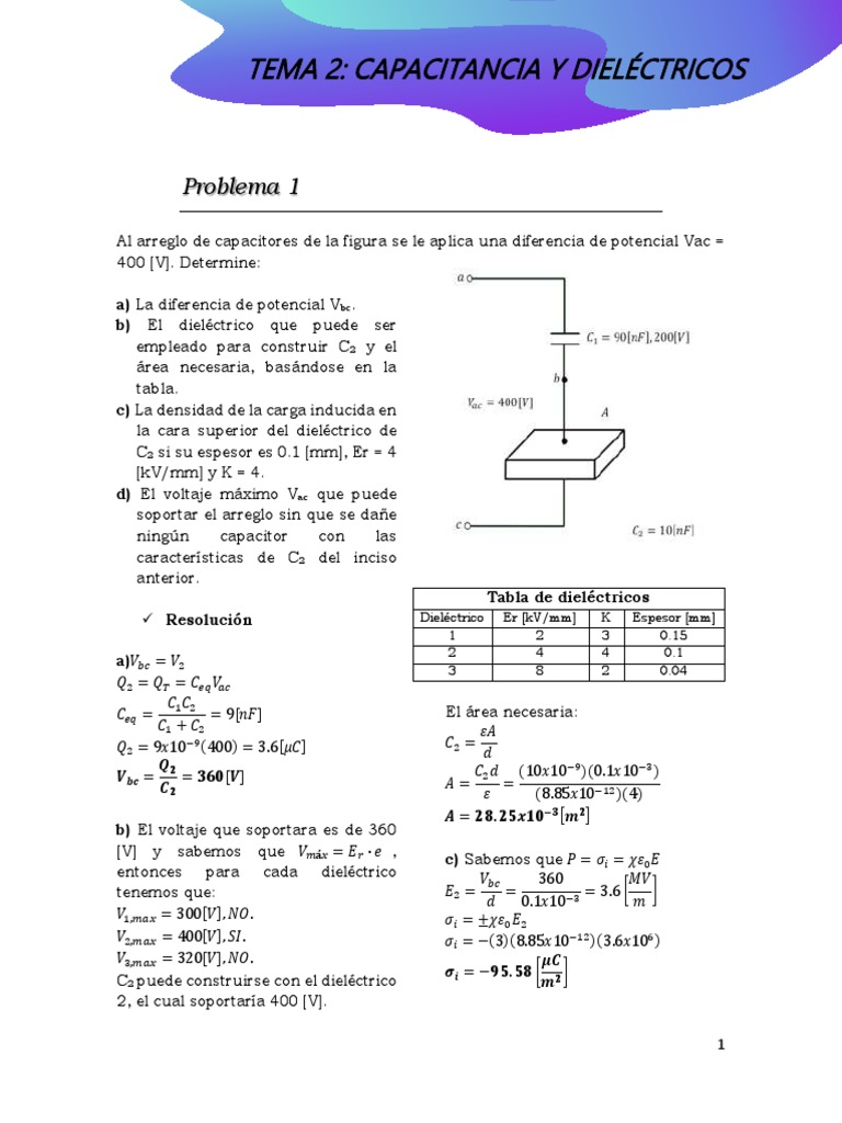 Tema2 Capacitancia | Descargar gratis PDF | Condensador | Dieléctrico