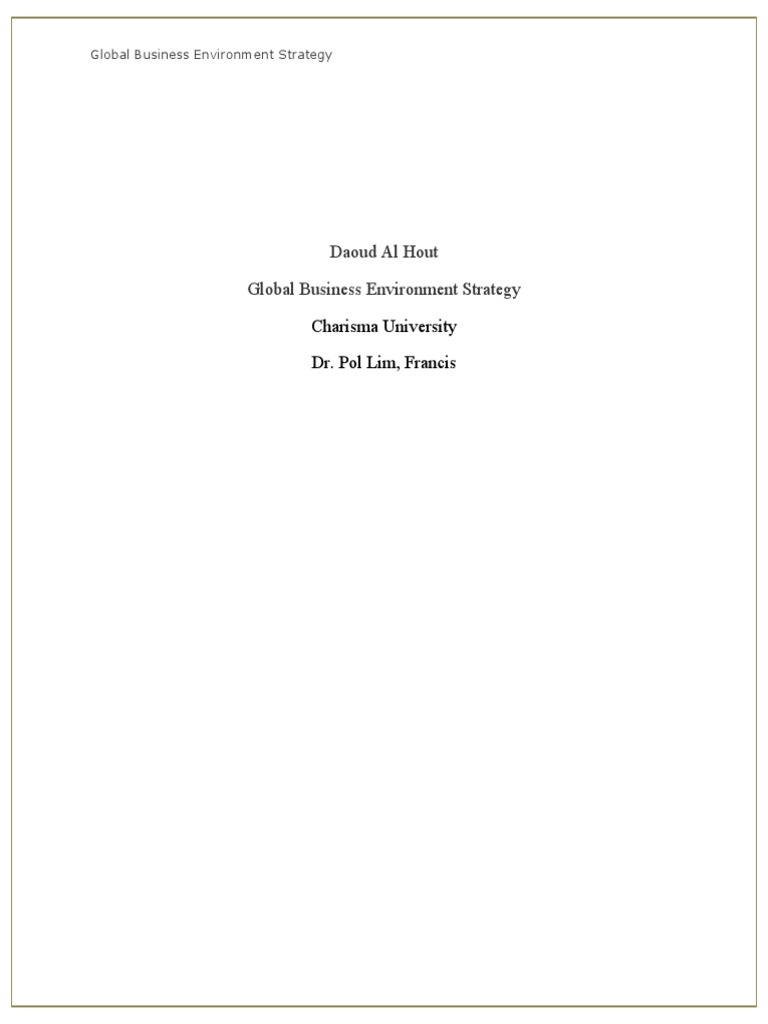 Global Business Environment Strategy D1 | PDF | Euro | Inflation