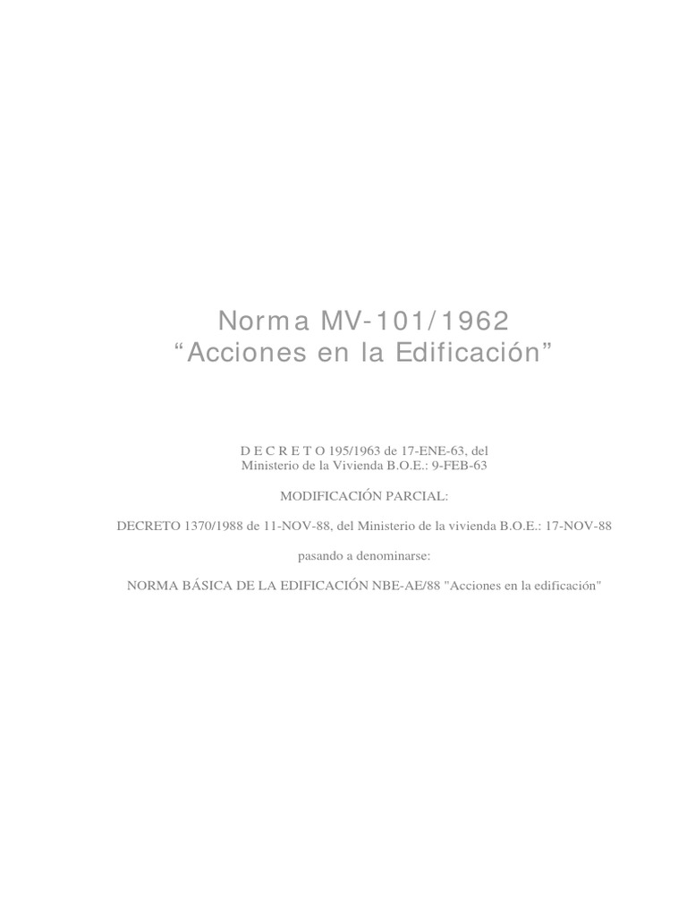 Norma MV 101-1962 | PDF | Fundación (Ingeniería) | Materiales
