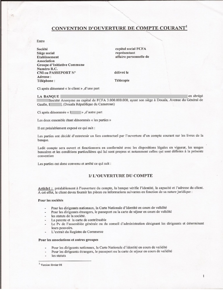 Convention de Compte Courant | PDF