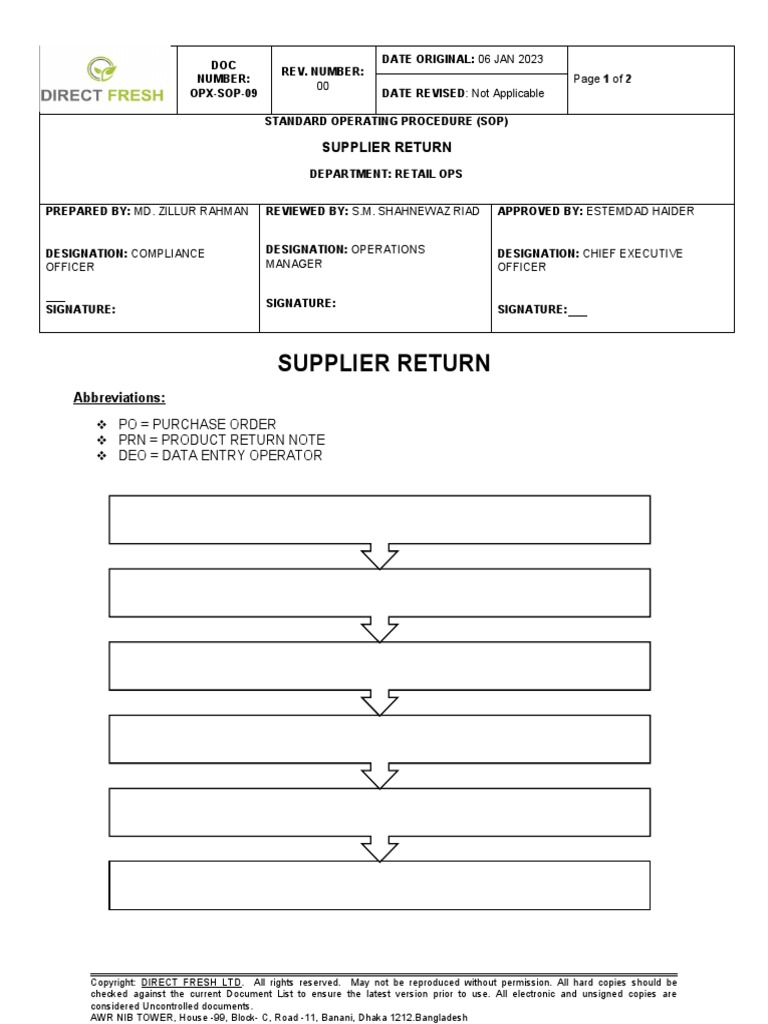 Supplier - Return SOP | PDF | Information Technology | Information ...