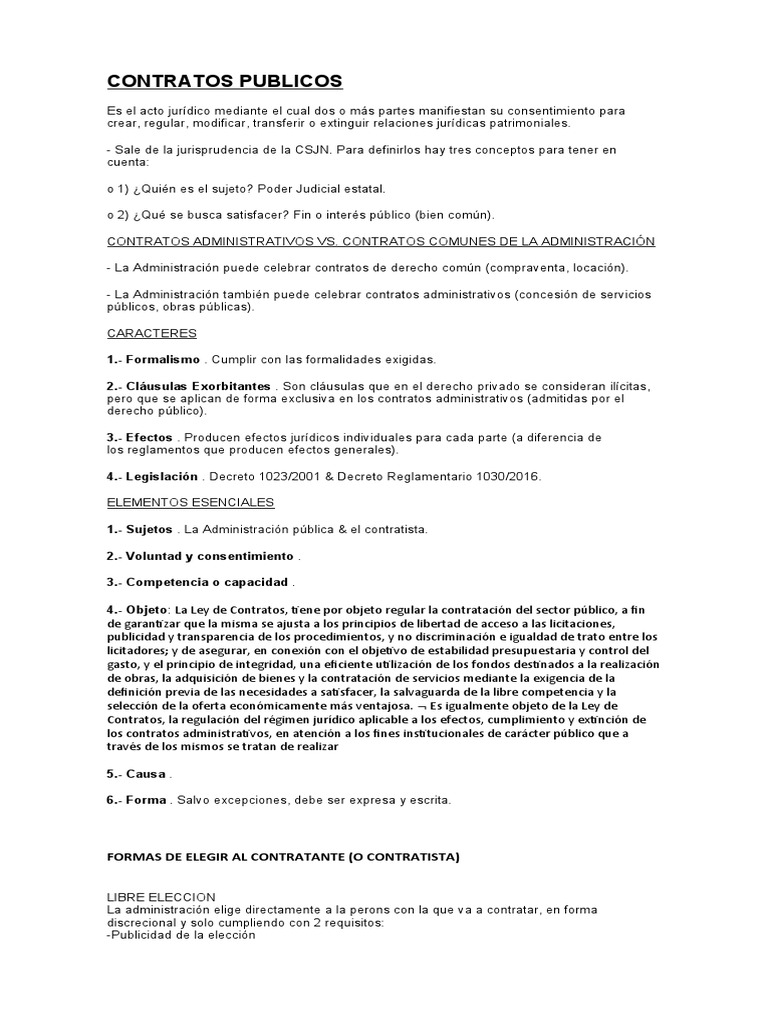 Contratos Públicos y Administrativos: Guía Esencial | PDF | Estado ...