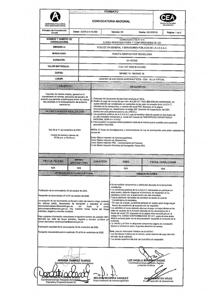 Conv 15 - Curso Investigaciones y Conformidades de Ley | PDF
