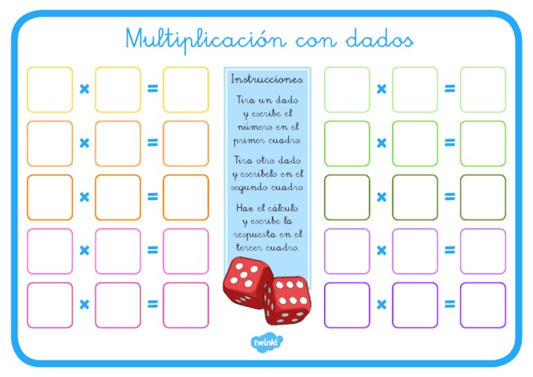 ES T N 5118 Multiplicacion Con Dados Juego | PDF