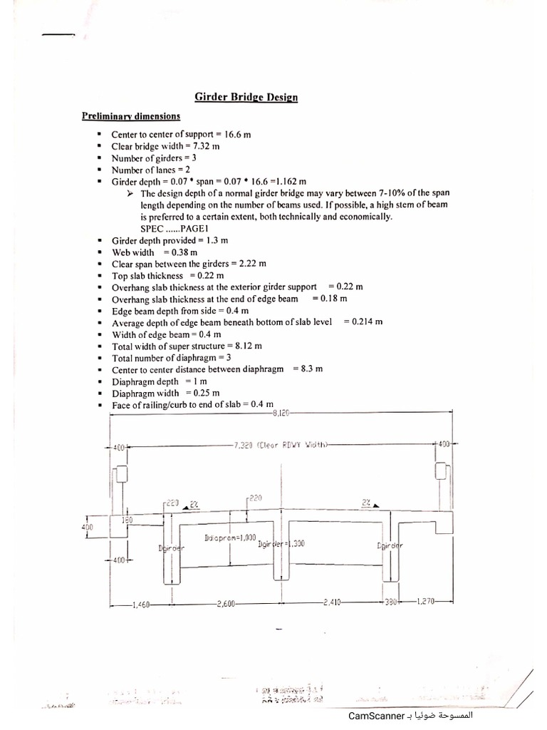 Girder Bridge Design | PDF