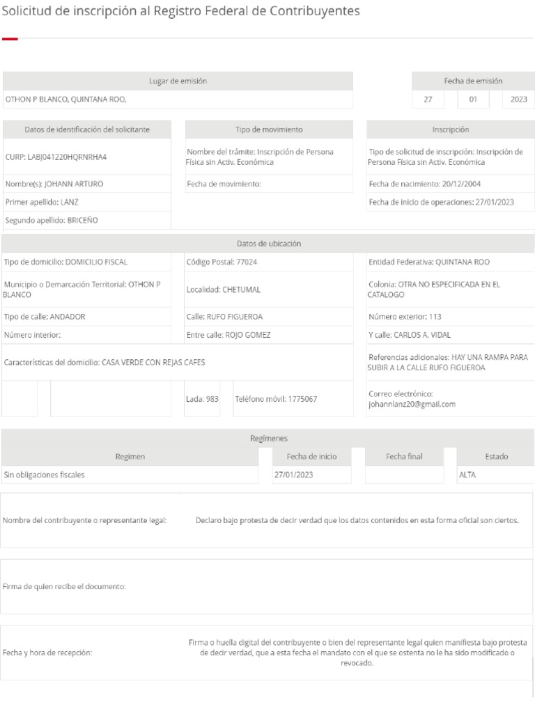 RFC Documento 1 | PDF