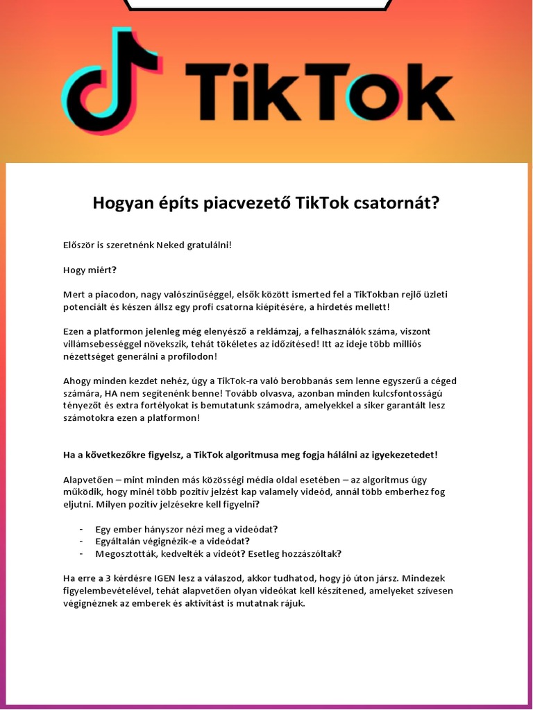Tik Tok Kisokos | PDF