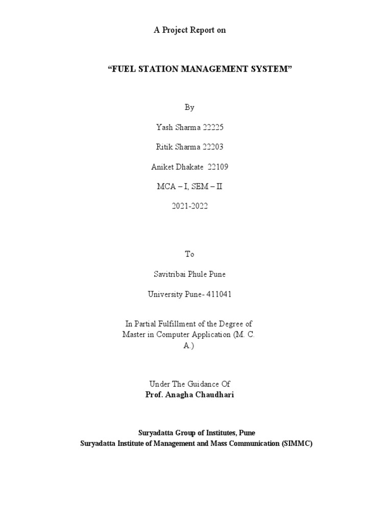 Fuel Station Management System Report | PDF | Point Of Sale | User ...