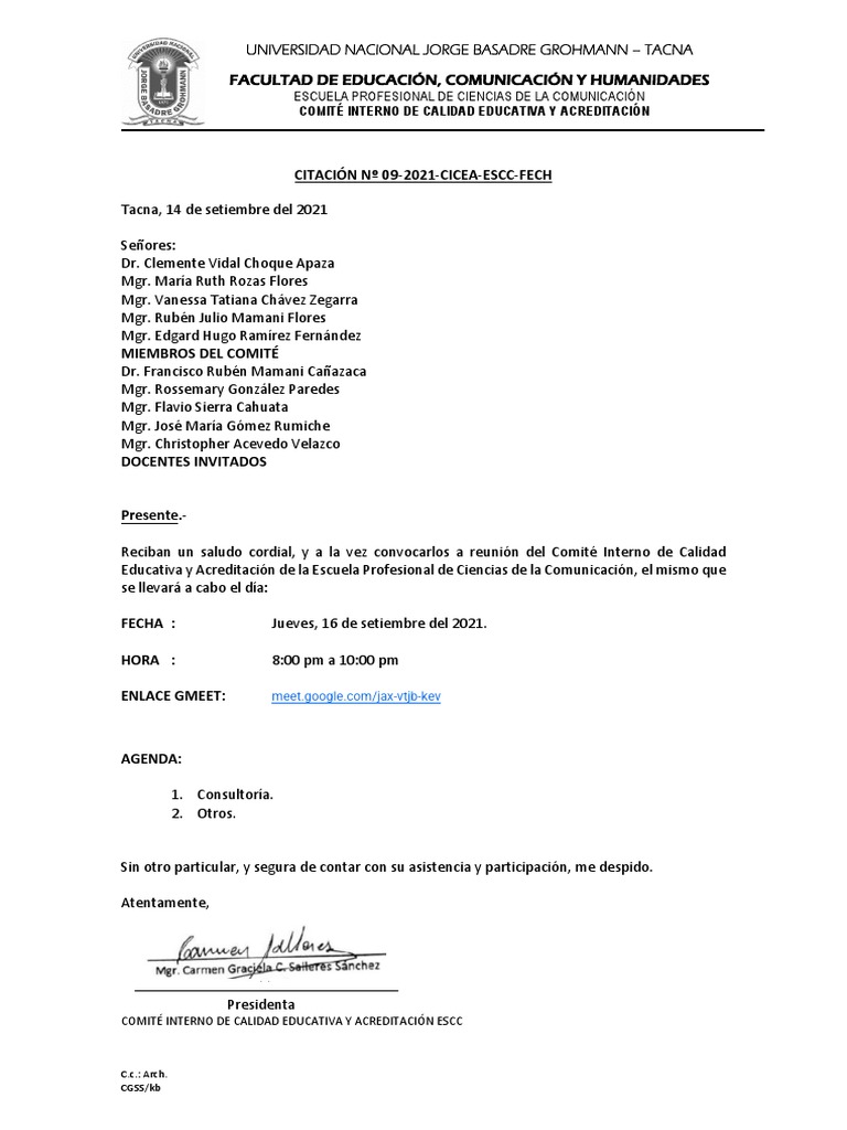 Citación N°09-2021-Cicea-Escc | PDF