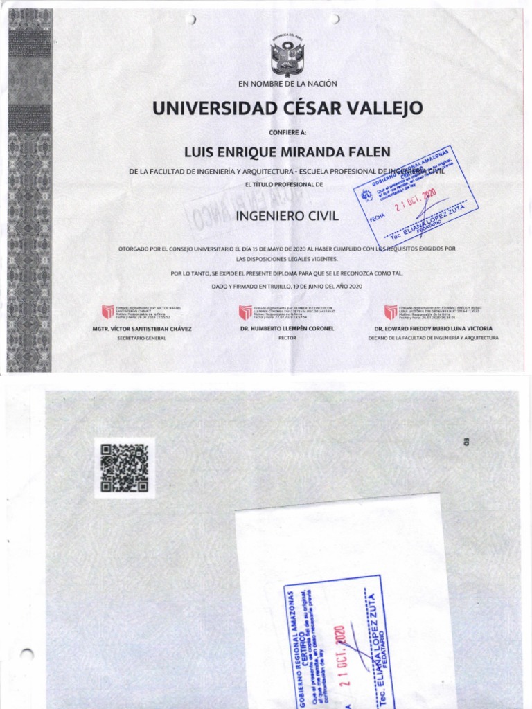 Titulo Prof Ing. Civil | PDF