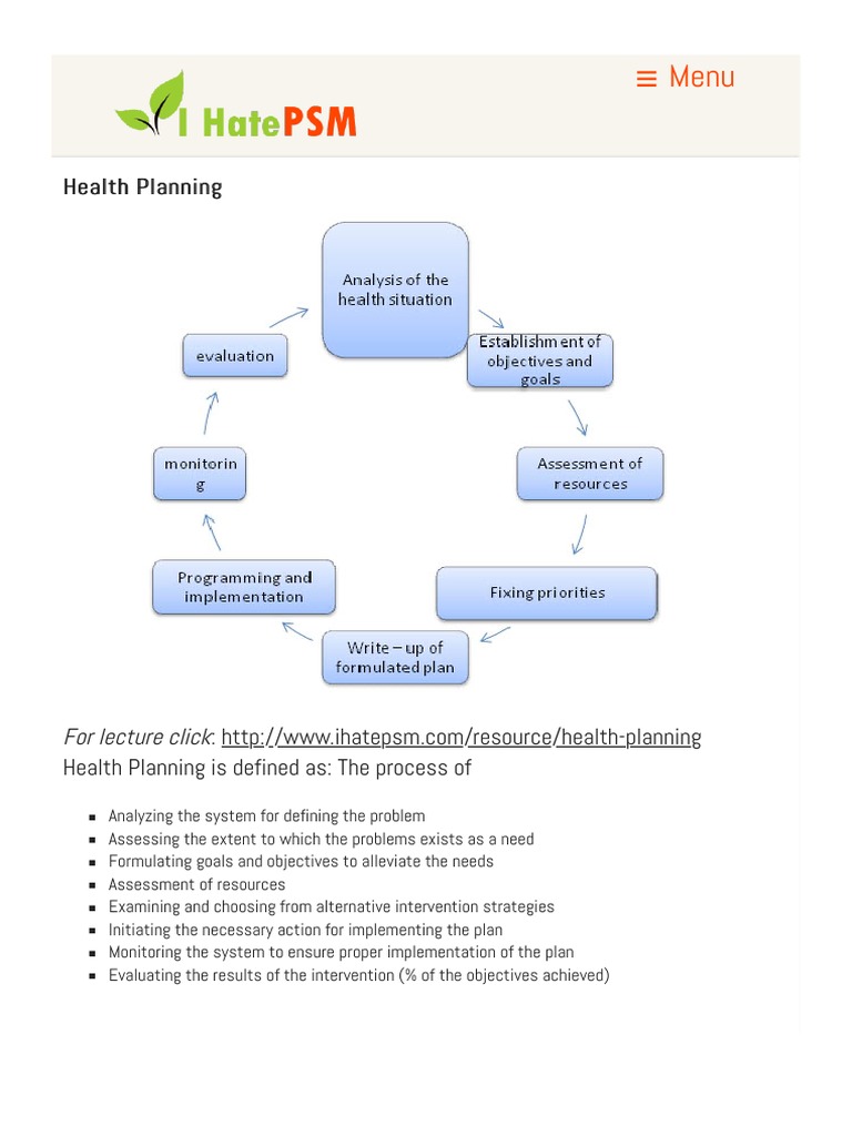 Health Planning - PSM Made Easy | PDF | Evaluation | Goal