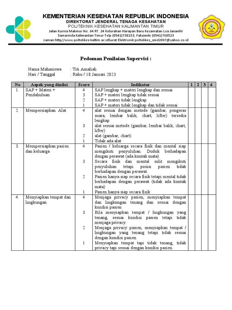 Penilaian Konseling Supervisi | PDF | Karier & Perkembangan