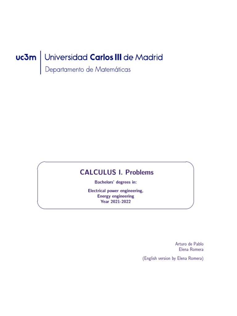 Problems-Chapter1 Calculus I UC3M | PDF | Function (Mathematics) | Variable (Mathematics)