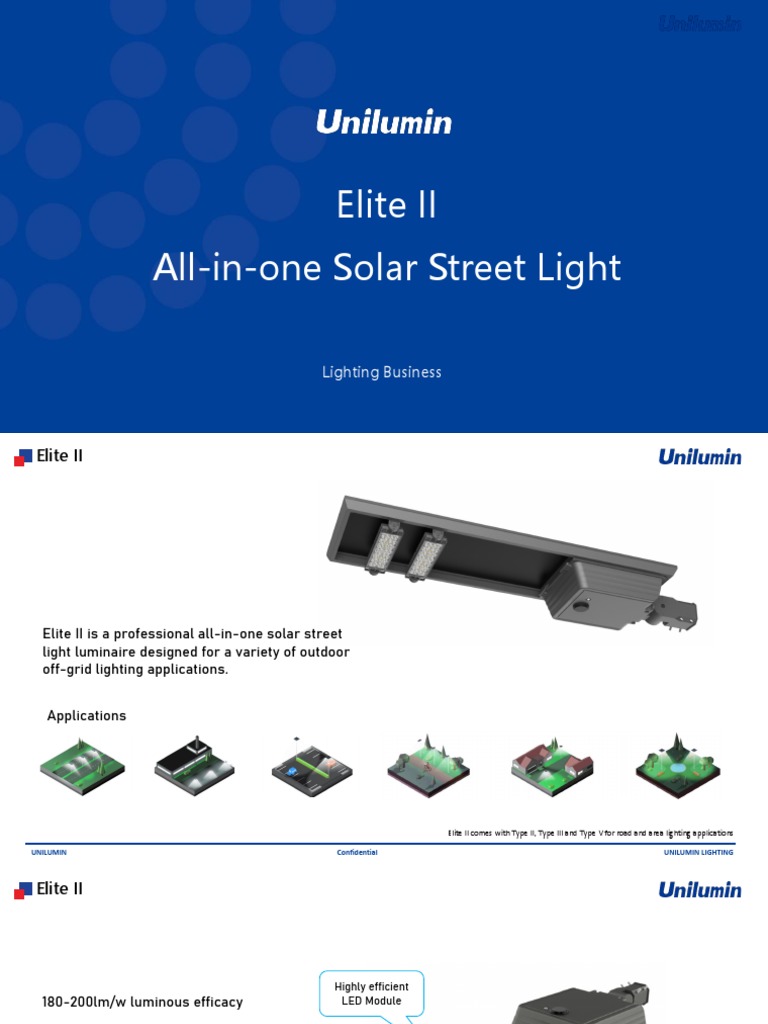 ELITE II Solar Street Light | PDF | Lighting | Solar Panel