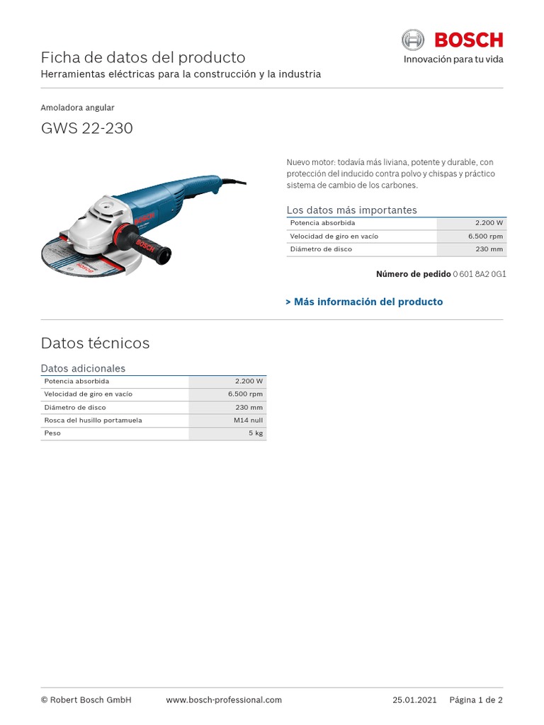 PULIDORA GWS-22-230-sheet | PDF | Tecnología