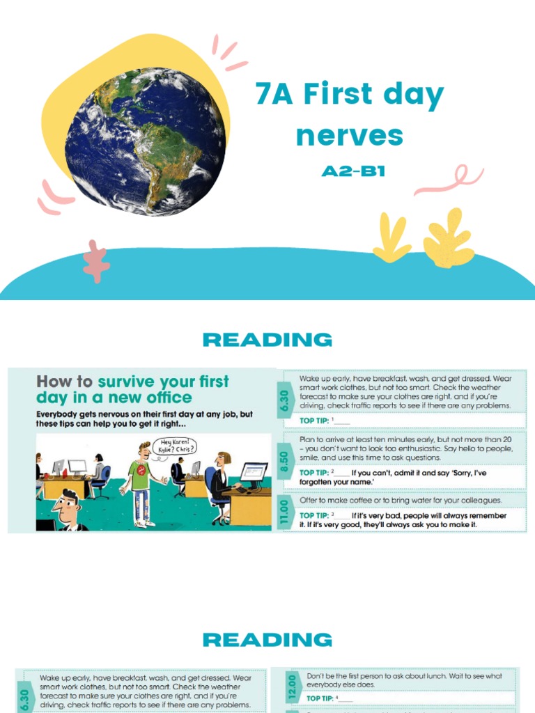 A2-B1 7A First Day Nerves | PDF