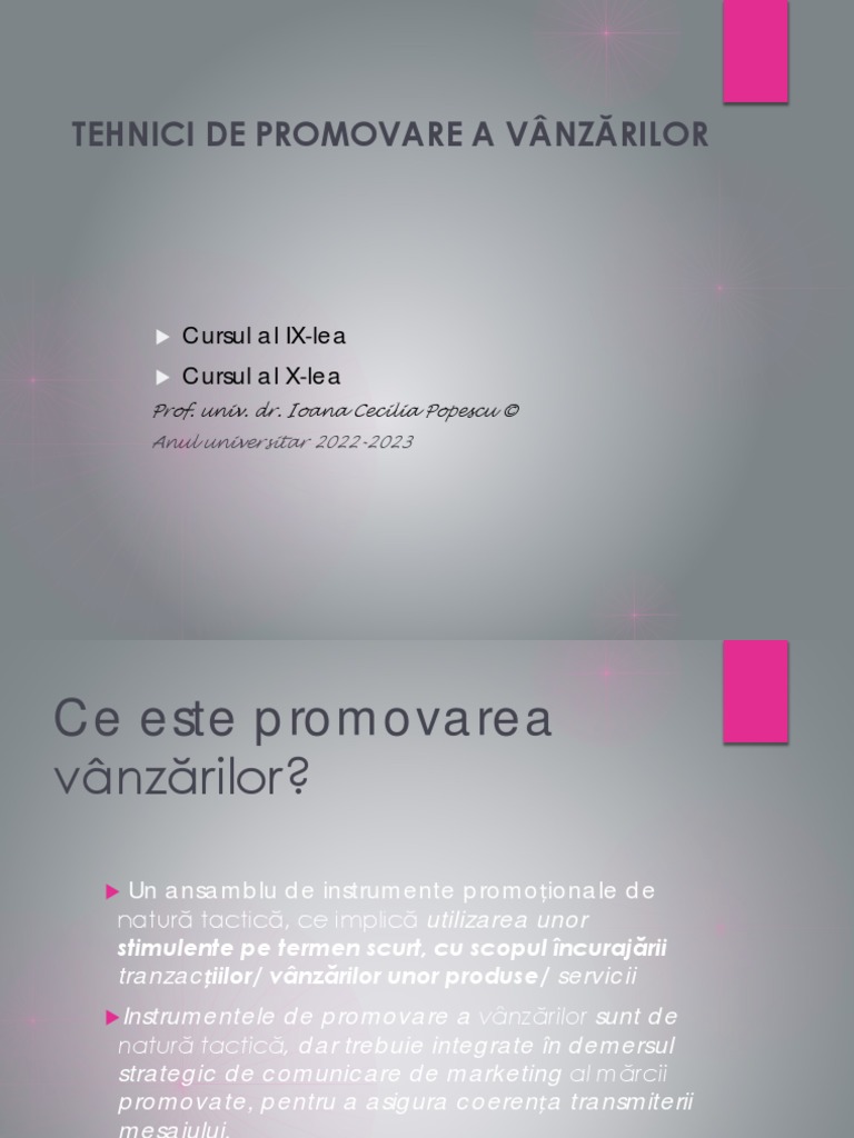 C9 C10 Promovarea Vanzarilor 2022-2023 | PDF | Marketing | Brand