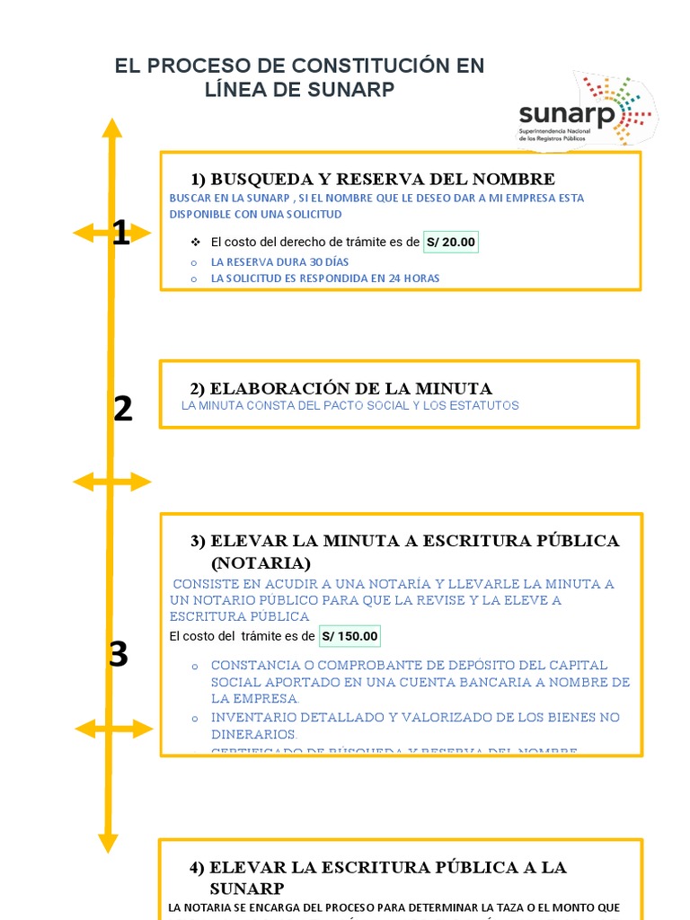 El Proceso de Constitución en Línea de Sunarp | PDF