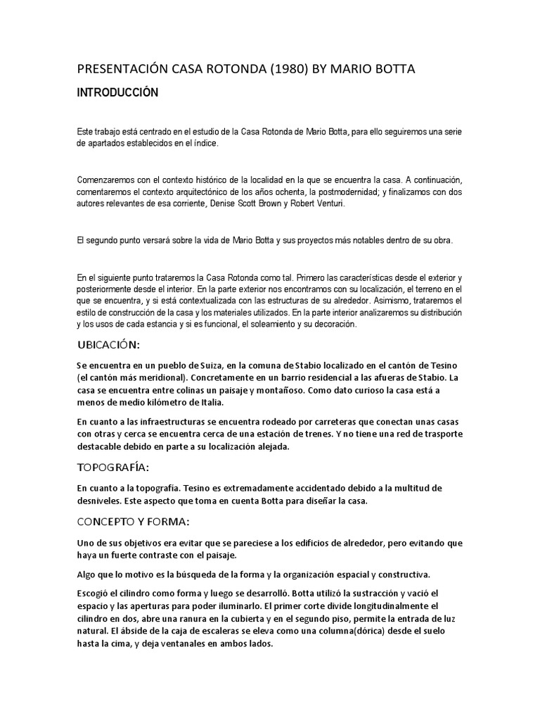 Presentación Casa Rotonda | PDF | Hormigón | Diseño arquitectonico